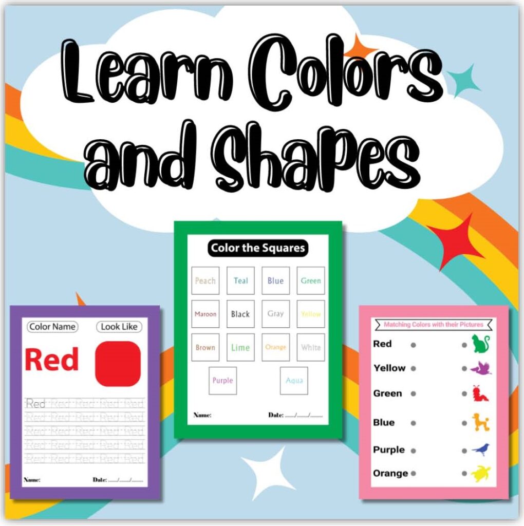 Book of Colors, Learn Colors and Shapes, Printable kids color learning ...
