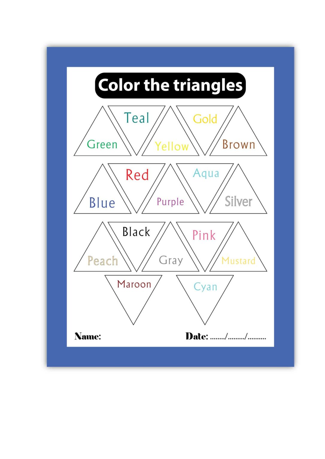 Book of Colors, Learn Colors and Shapes, Printable kids color learning ...