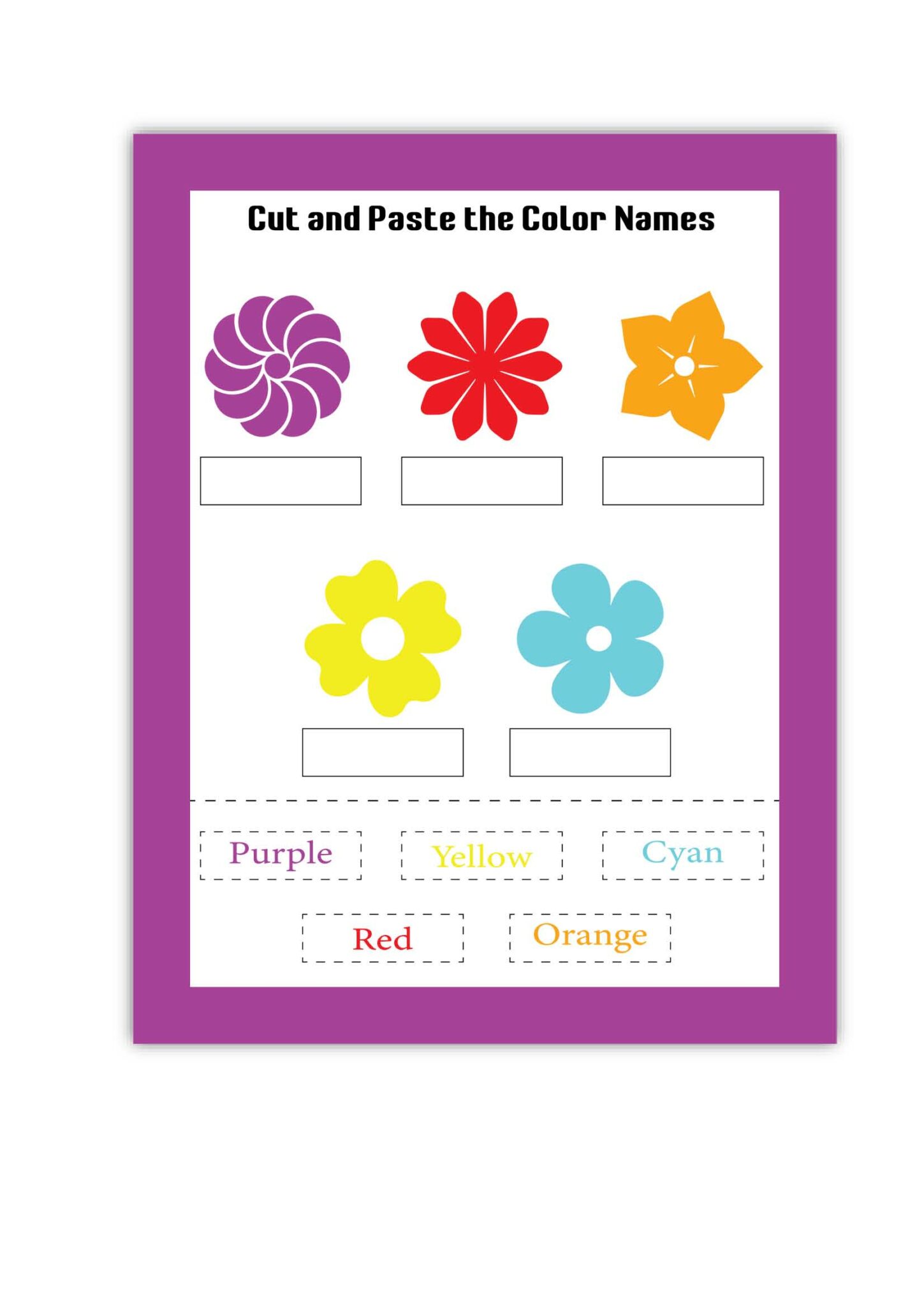 Book of Colors, Learn Colors and Shapes, Printable kids color learning ...