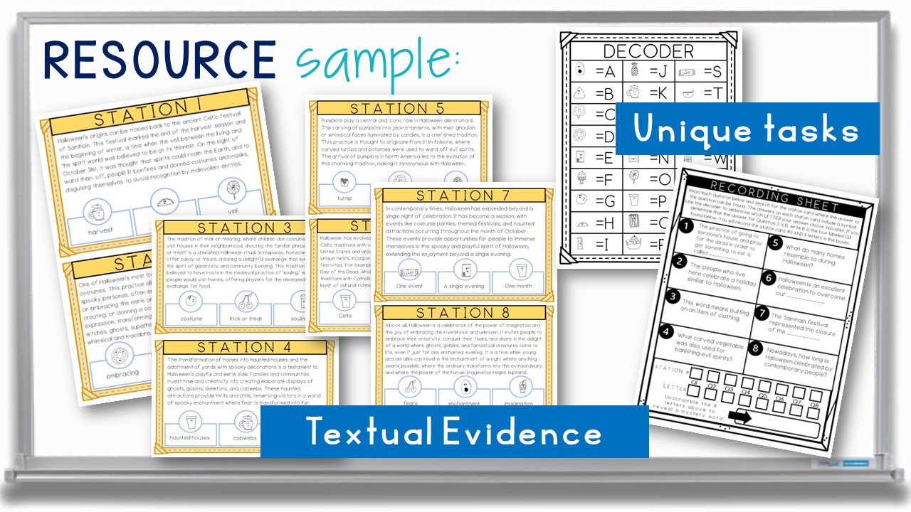 Halloween Activity Scavenger Hunt - Reading Comprehension Textual ...