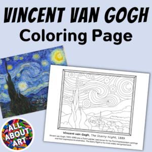 Vincent van Gogh Coloring Sheet - Starry Night - Famous Artwork ...