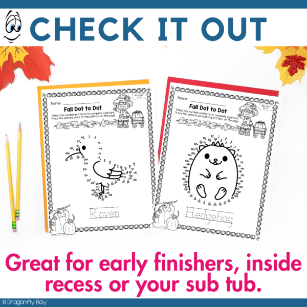 Fall Dot to Dot by 1s Skip Count by 2s 5s 10s and Alphabetic Order ...