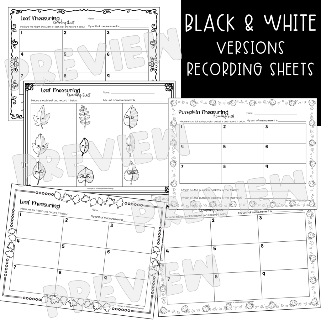 Fall Measurement Activities BUNDLE Autumn Measuring Worksheets | Made ...