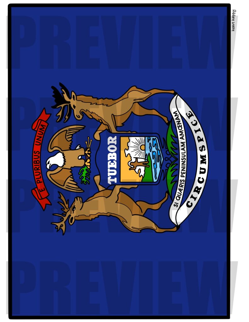 Michigan State Flag Craft | Michigan State Symbols | Made By Teachers