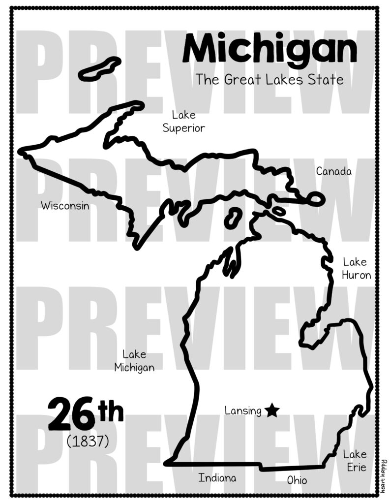 Michigan State Flag Craft | Michigan State Symbols - Made By Teachers