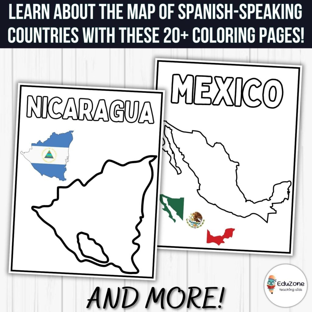 Explore Spanish-Speaking Nations: Flags and Maps Coloring Pages ...