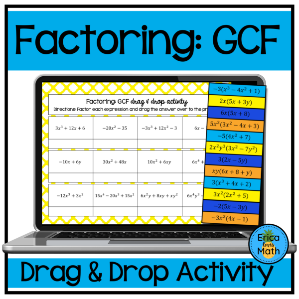 Factoring out the GCF Digital Activity Drag & Drop - Made By Teachers