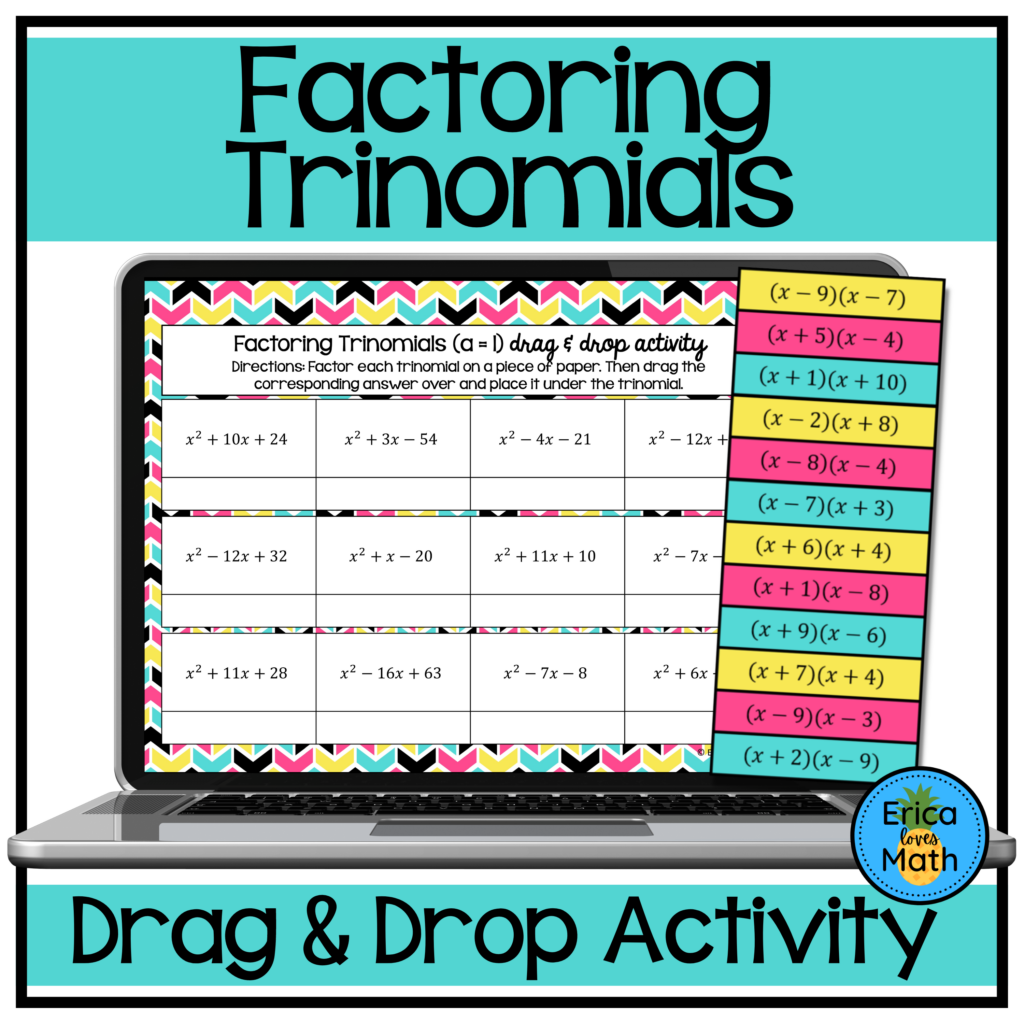 Factoring Trinomials Digital Activity Drag & Drop | Made By Teachers
