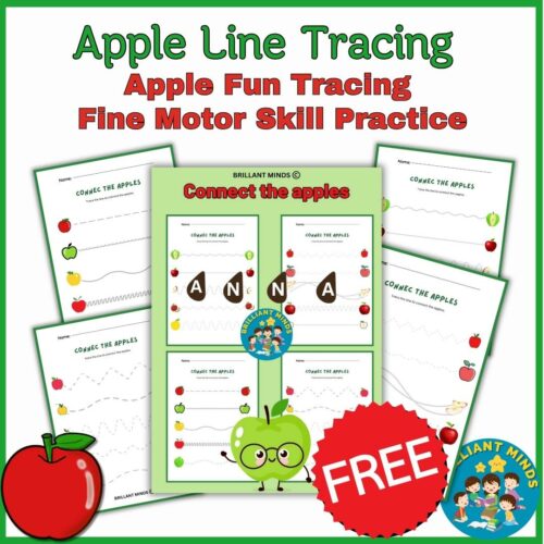 Apple Line Tracing - Apple Fun Tracing - Apple Pre-Writing Tracing ...