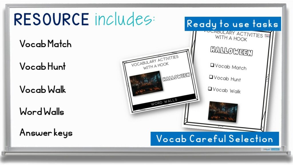 Halloween Vocabulary Activities: Word Wall, Vocab Hunt, Games, Gallery ...