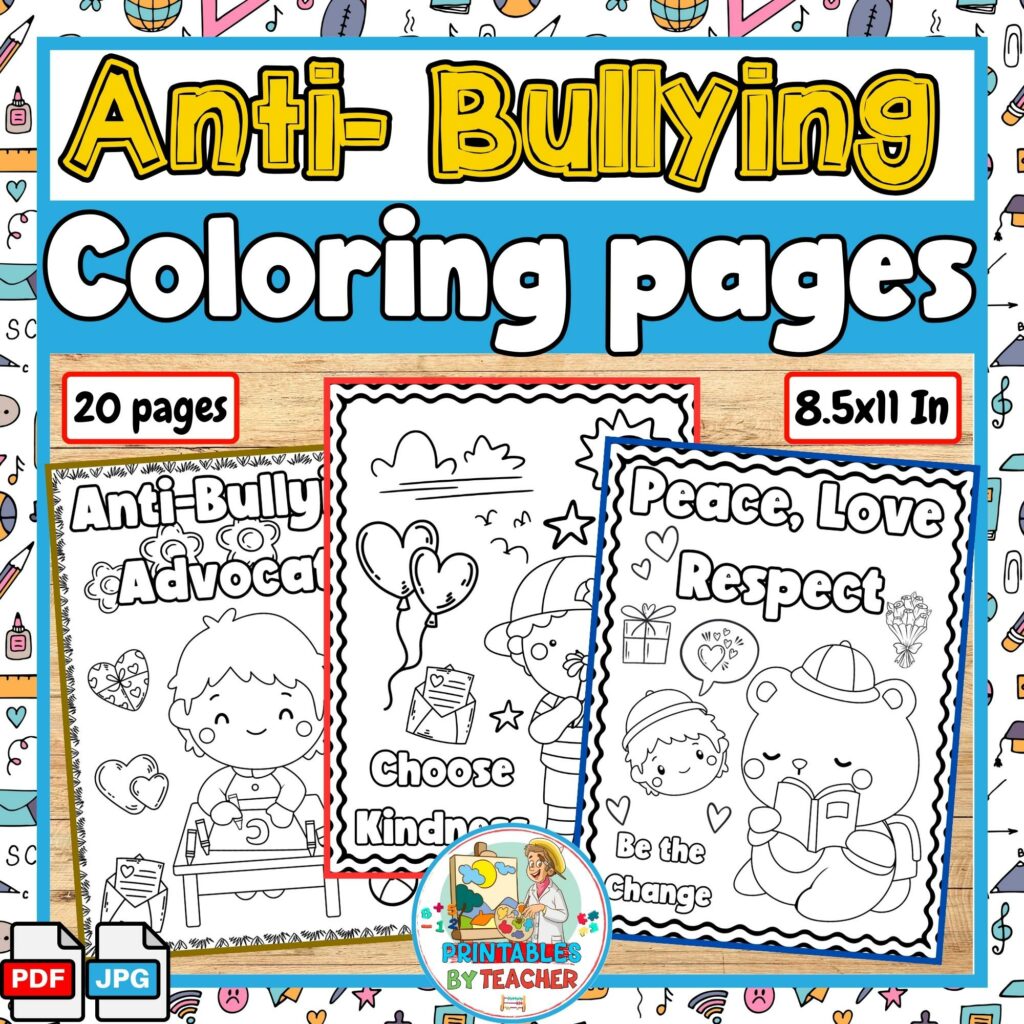National Bully Prevention Month coloring pages | Anti-Bullying ...