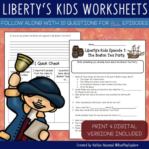 Liberty's Kids Worksheets for ALL Episodes - Print and Digital Format ...
