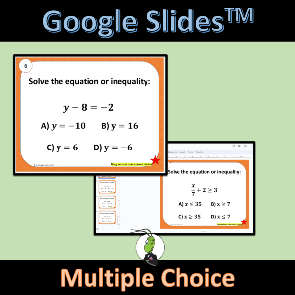 Solving Equations and Inequalities Algebra 1 Task Cards Google | Made ...