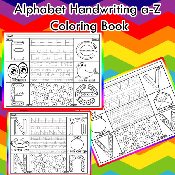 Alphabet Handwriting a-Z, Coloring Book | Made By Teachers