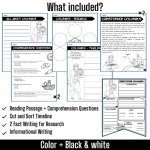 Christopher Columbus Reading Comprehension - Worksheets - Columbus ...