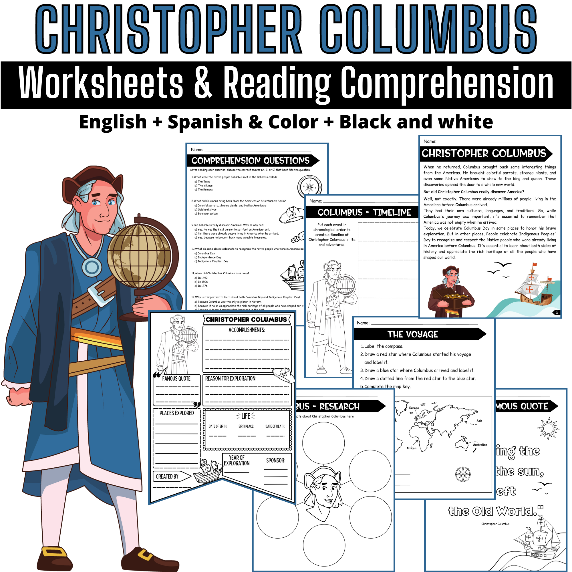 Christopher Columbus Worksheets 5th Grade