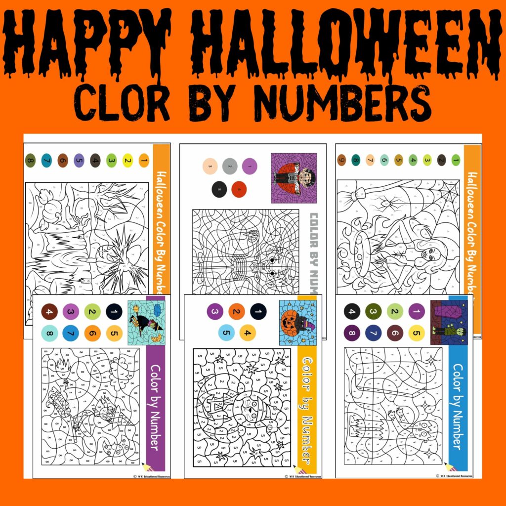 Happy Halloween Color by Number Coloring Page 1-10 Activities Printable ...