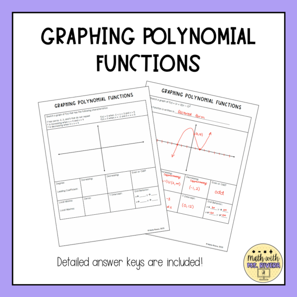 Graphing Polynomial Functions Guided Notes for Algebra 2 - Made By Teachers