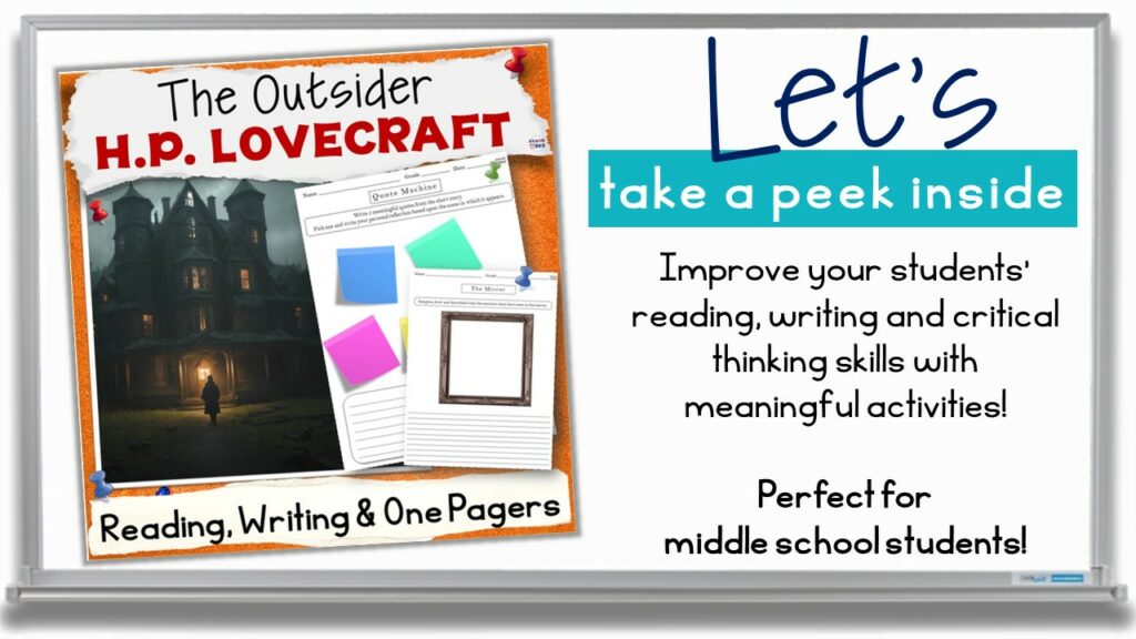 The Outsider by H.P. Lovecraft Activities, Choice Board, One Pagers ...
