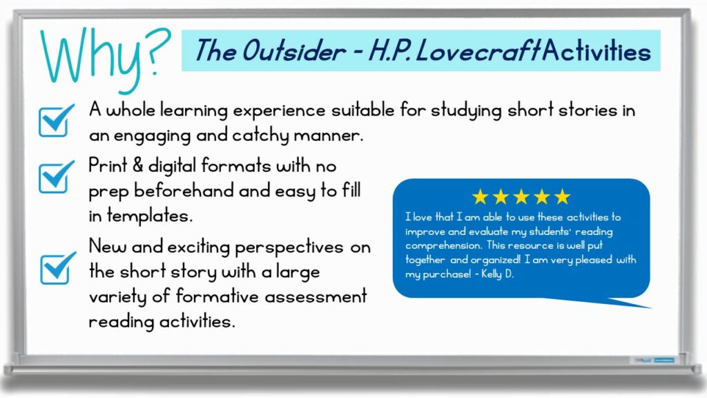 The Outsider by H.P. Lovecraft Activities, Choice Board, One Pagers ...