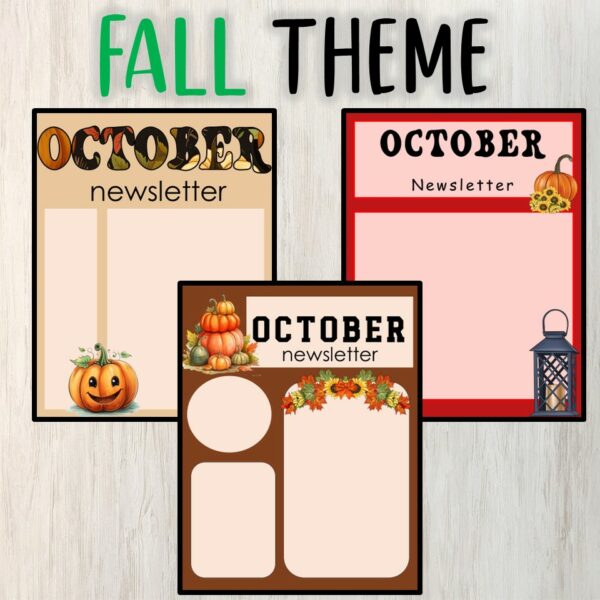 October Newsletter Fall/Autunm theme - Made By Teachers