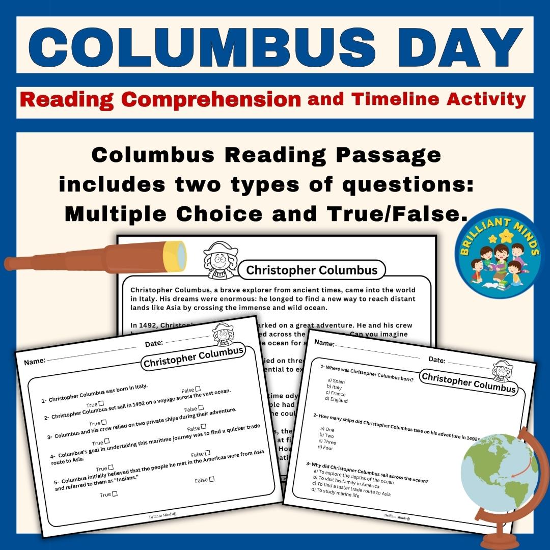 Columbus Day Reading Comprehension Passages | Passages & Questions ...