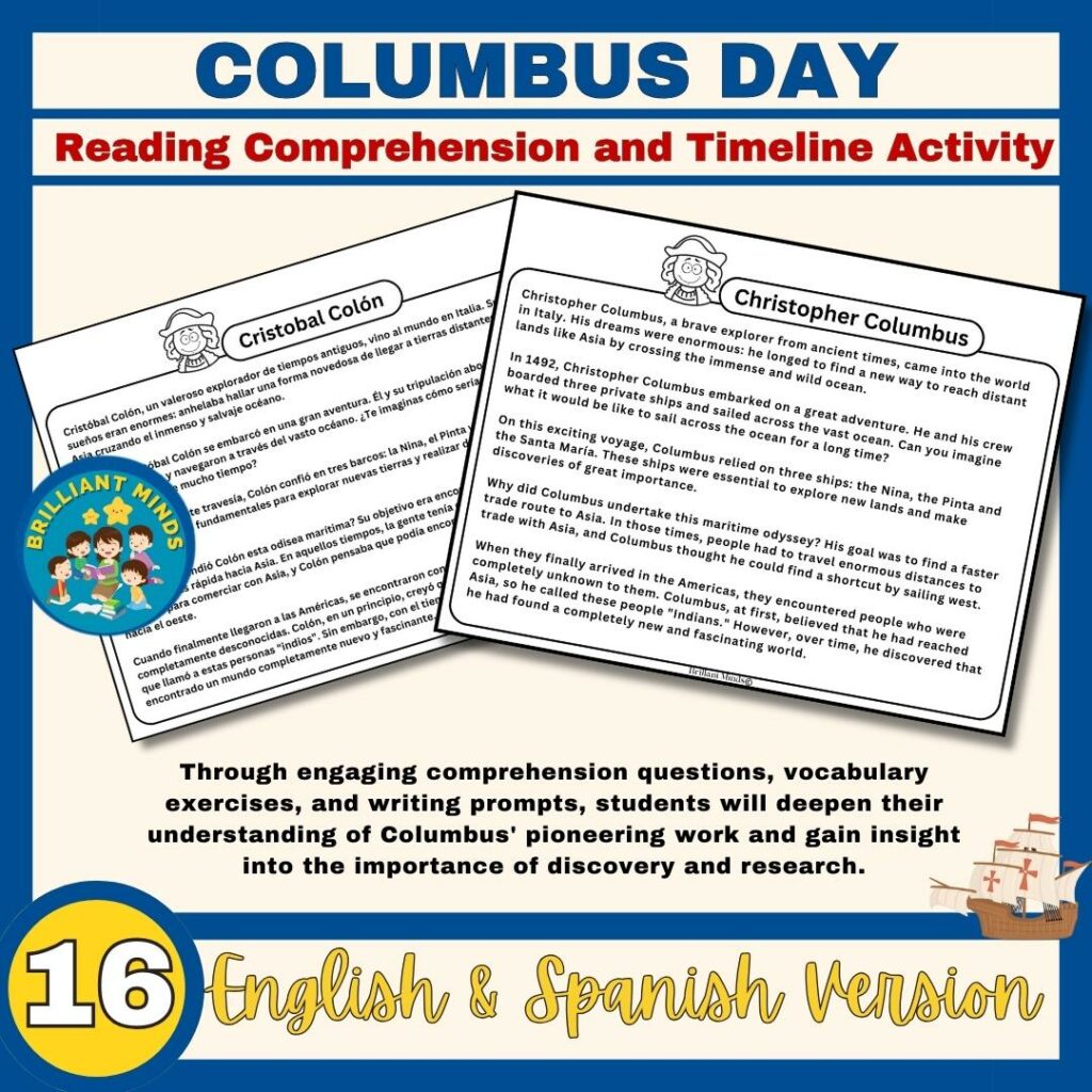 Christopher Columbus Reading Comprehension - Columbus Day Reading ...