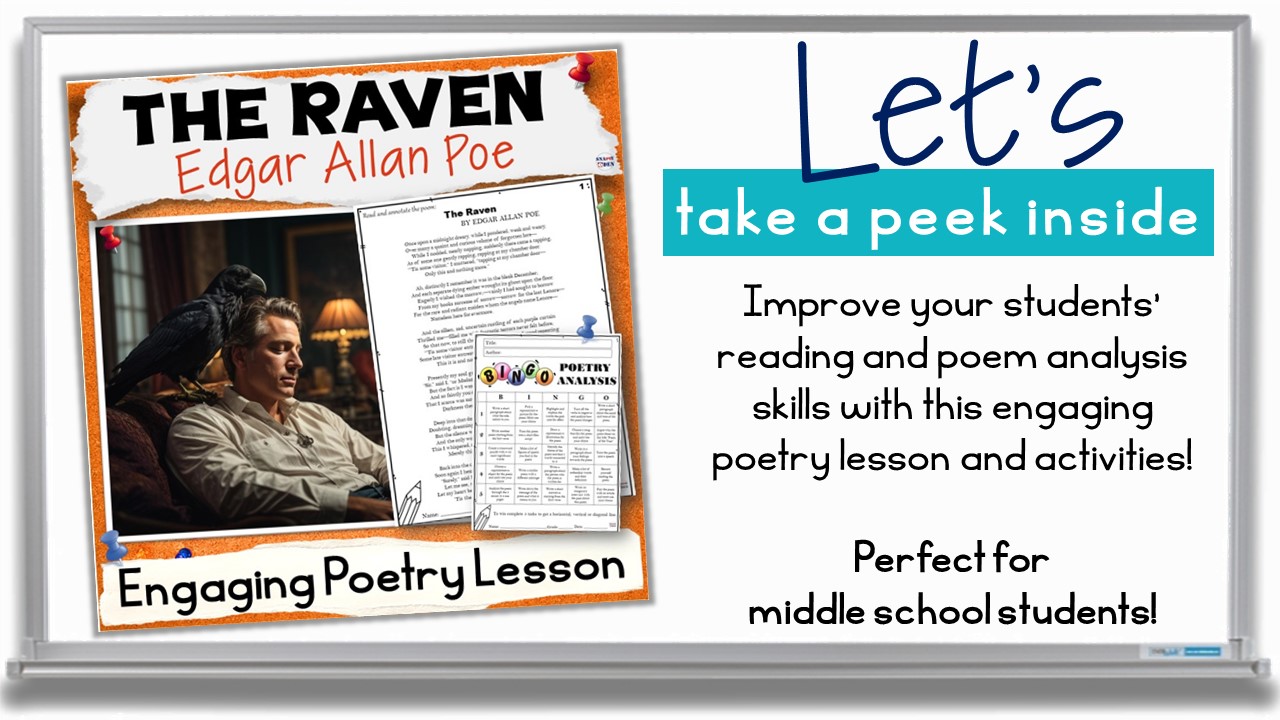 The Raven by Edgar Allan Poe Poem Lesson and Poetry Analysis | Made By ...
