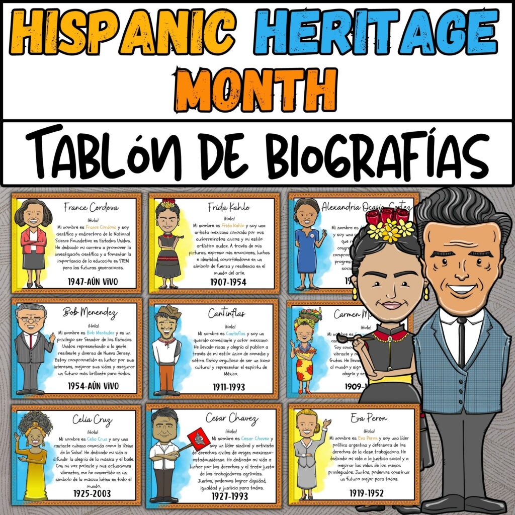 SPANISH Hispanic Heritage Month Biography Posters | El Mes de la ...