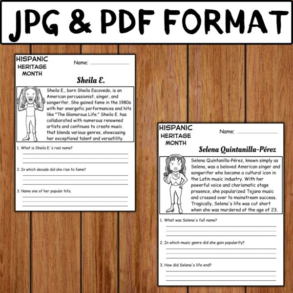 Hispanic Heritage Month Reading Comprehension Passages | 42 Figures in ...