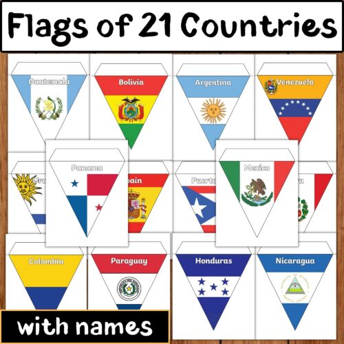 Spanish Speaking Countries Flags | Hispanic Heritage Month Colorful ...