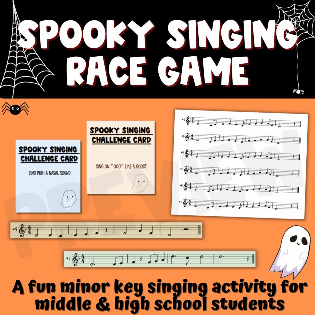 Halloween Singing Race Music Game for Middle School and High School ...
