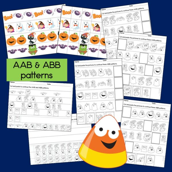 Halloween Patterns Math Center AB ABC AAB and ABB Patterns - Made By ...