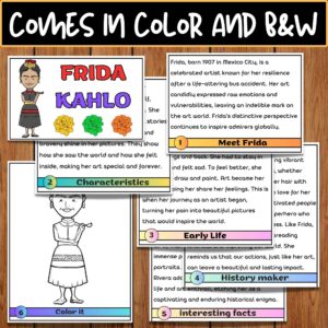 Frida Kahlo FlipBook | Hispanic Heritage Month Learning about Frida ...