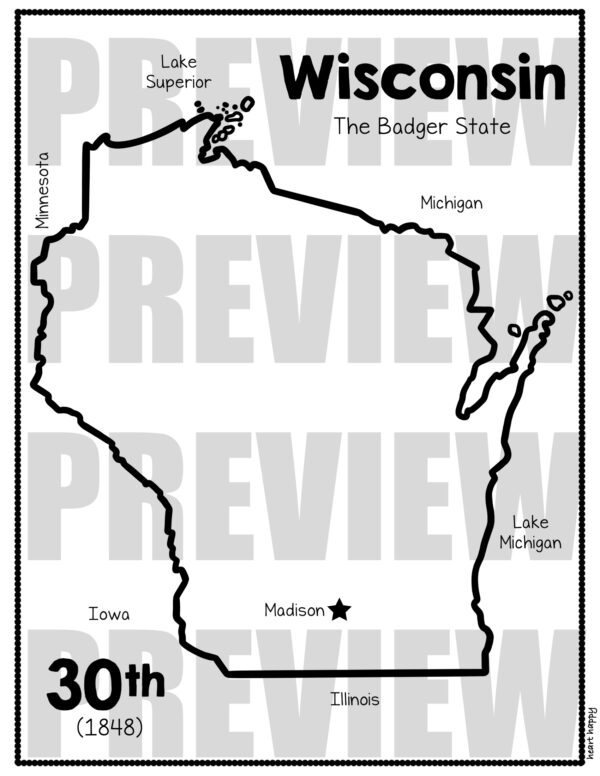 Wisconsin State Flag Craft | Wisconsin State Symbols | Made By Teachers
