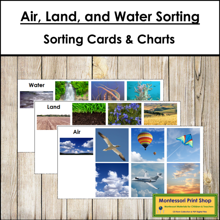 Air, Land, and Water Sorting Cards & Control Charts - Preschool ...