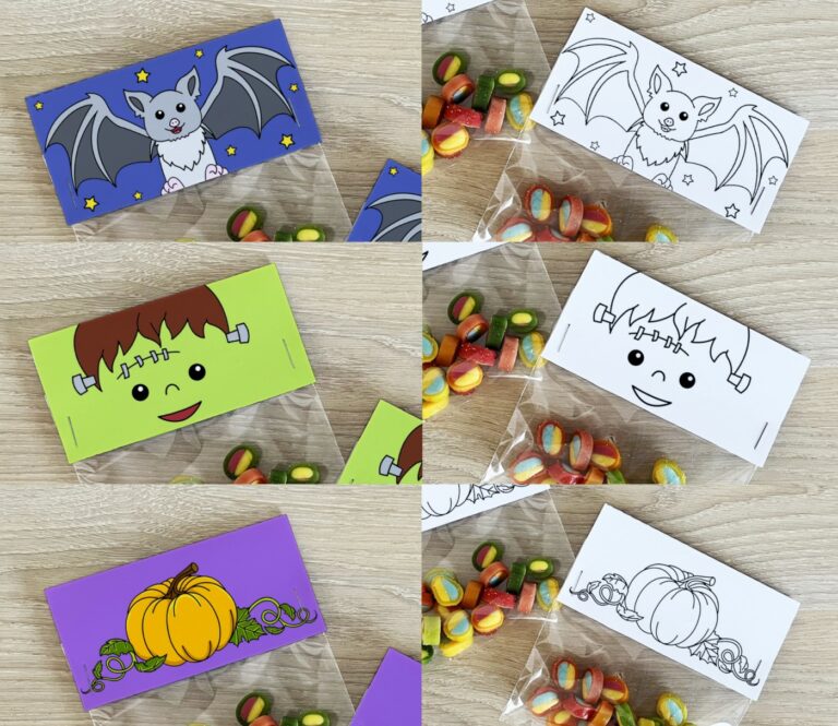 Halloween treat bag topper Printable Coloring Activity Craft Decor Bat ...