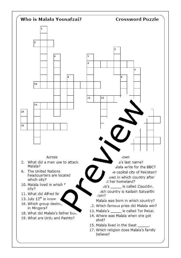 Dinah Brown "Who is Malala Yousafzai?" worksheets | Made By Teachers