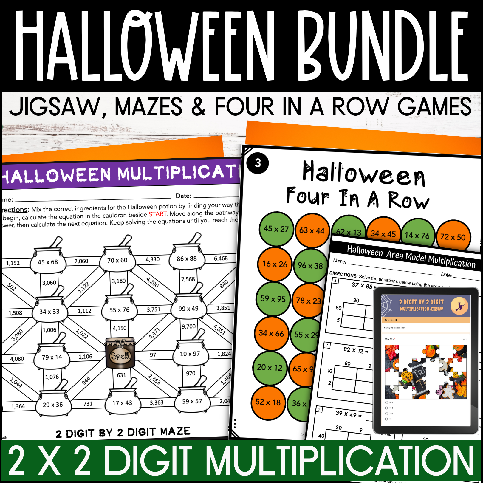 3 digit by 1 digit Area Model Multiplication Google Slides and ...