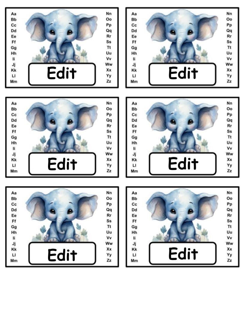 Editable Name Tags Locker Labels Book Bin Cubby Panda Bear Customizable ...