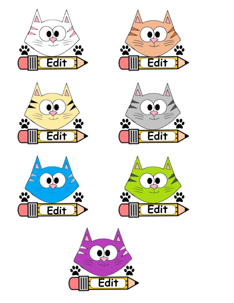 Editable Name Tags Locker Labels Book Bin Cubby Crayon Cup Customizable ...
