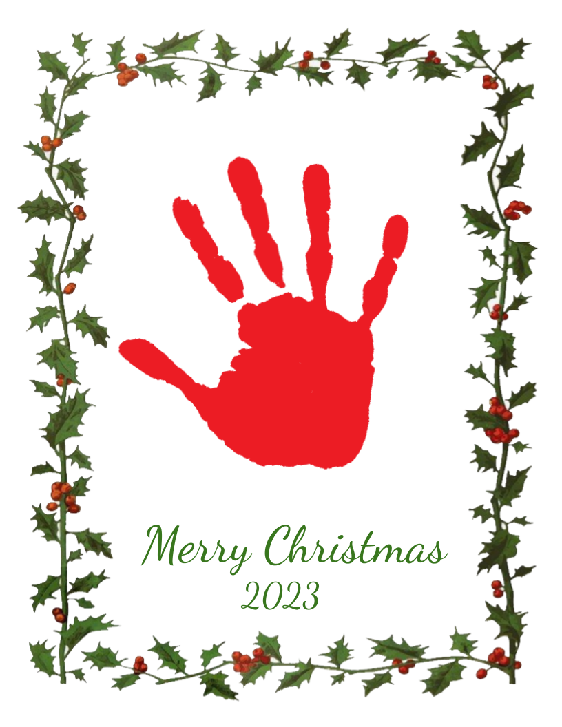 Christmas Handprint Child / Student Craft Art Merry and Bright Lights ...