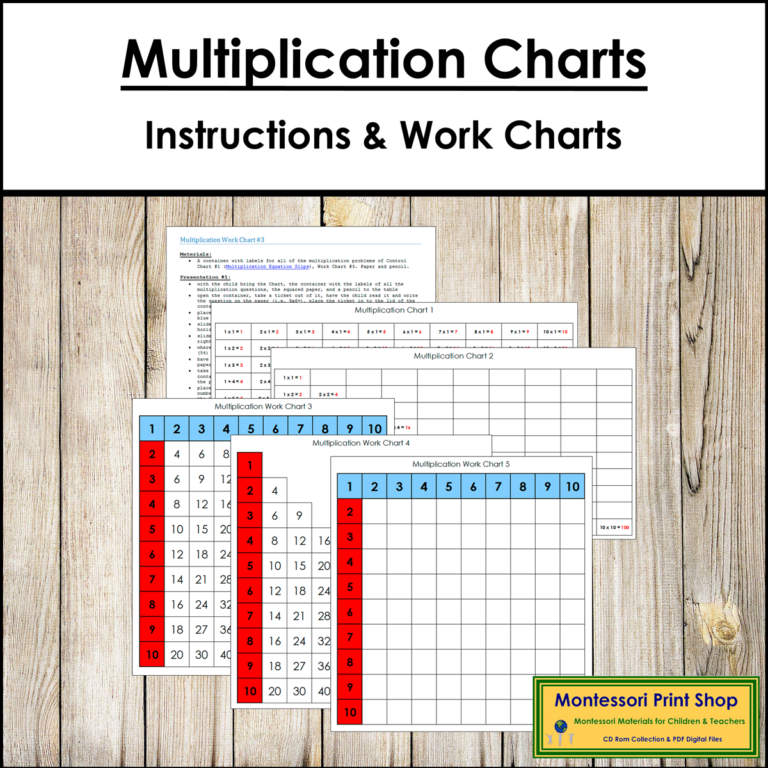 Montessori Multiplication Charts & Instructions - Made By Teachers