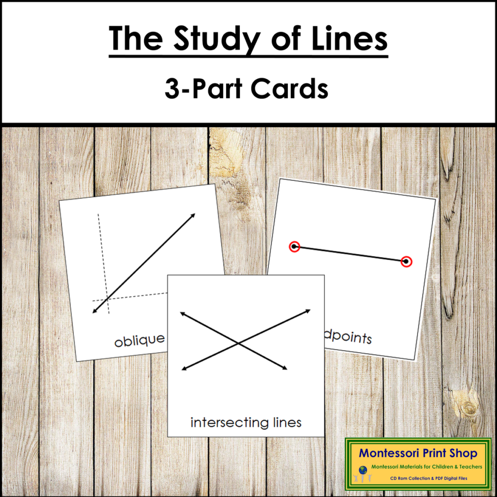 The Study of Lines 3-Part Cards - Montessori Elementary Geometry | Made ...