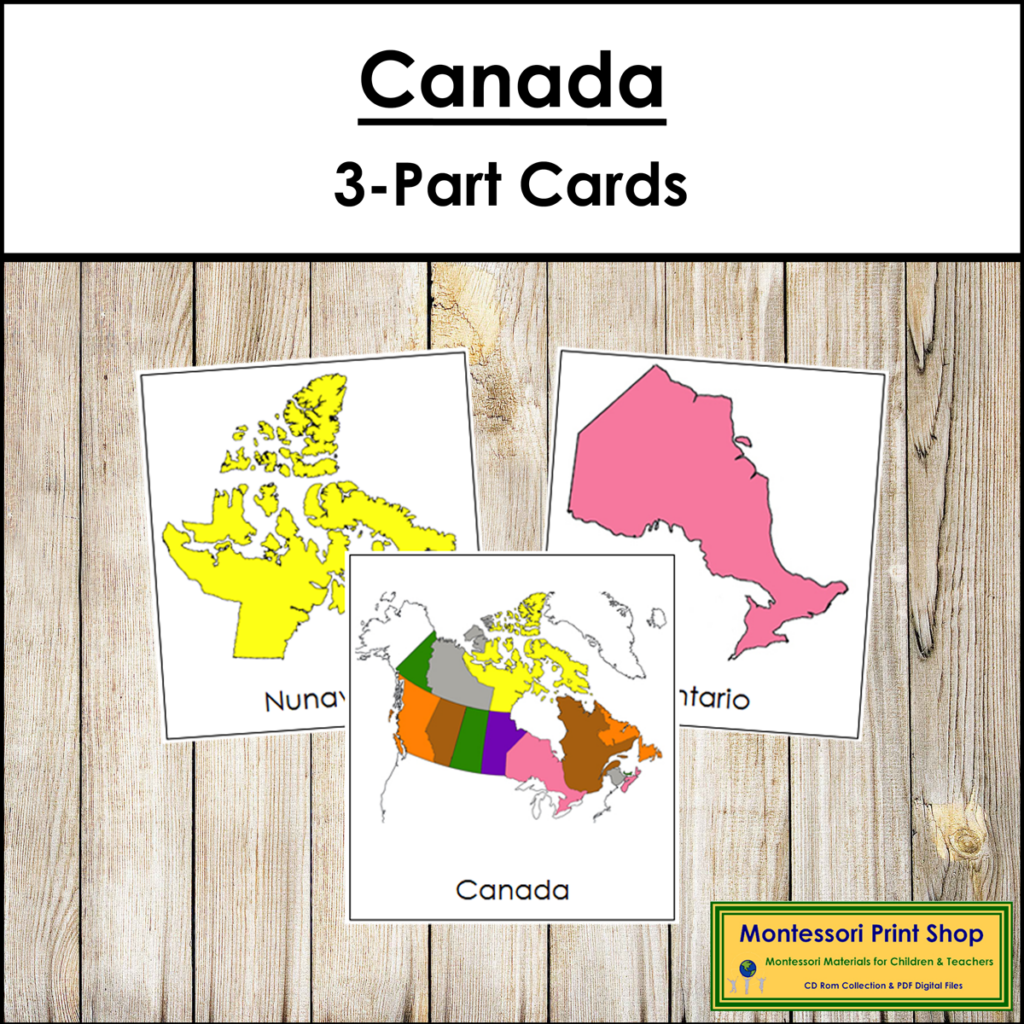 Provinces & Territories of Canada 3-Part Cards | Made By Teachers