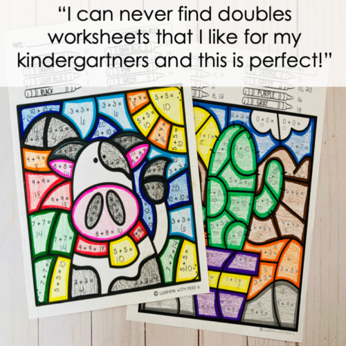 Adding with Doubles Color By Number | Math Coloring Pages - Made By ...