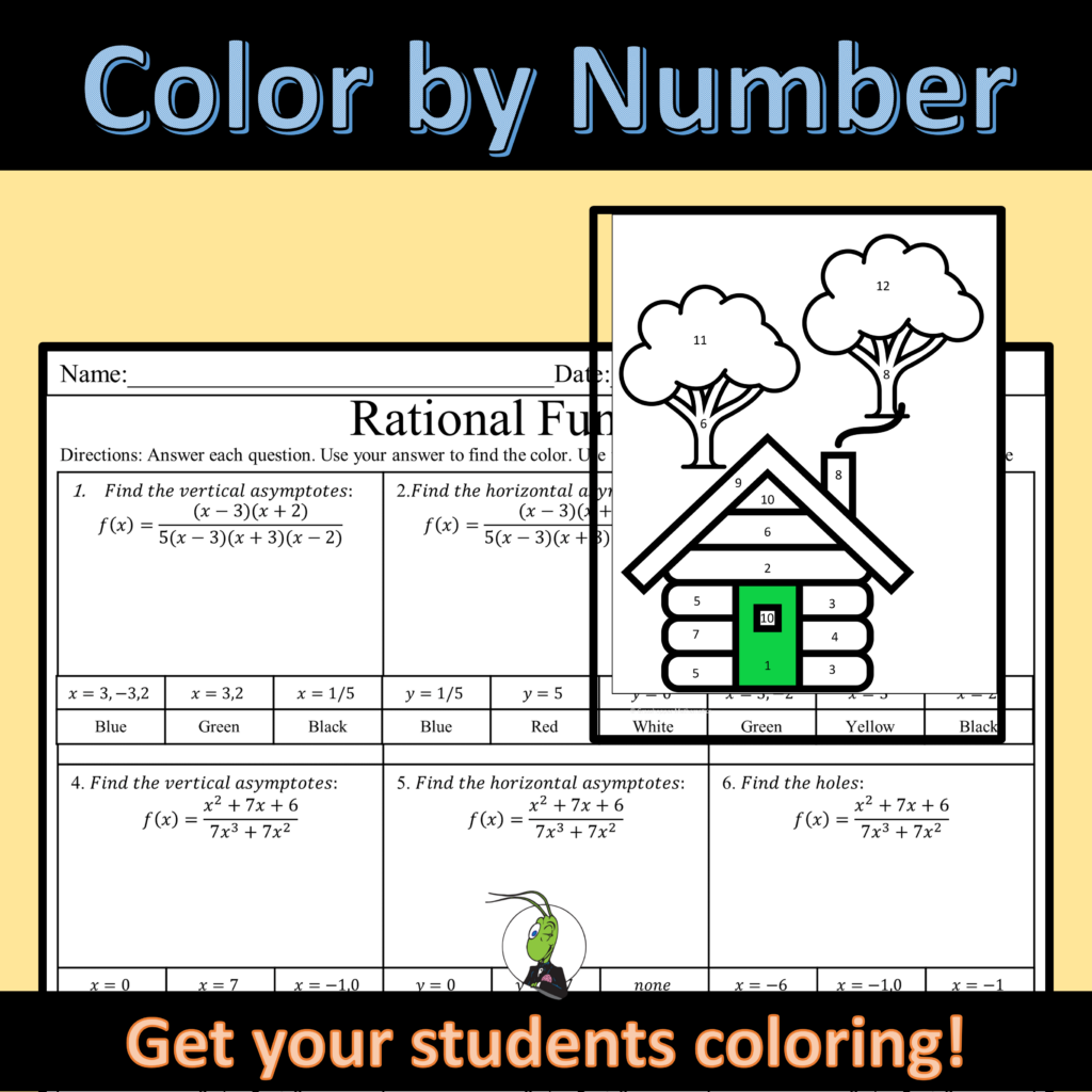 AP Precalculus Rational Functions Color by Number 1.7-1.10 - Made By ...