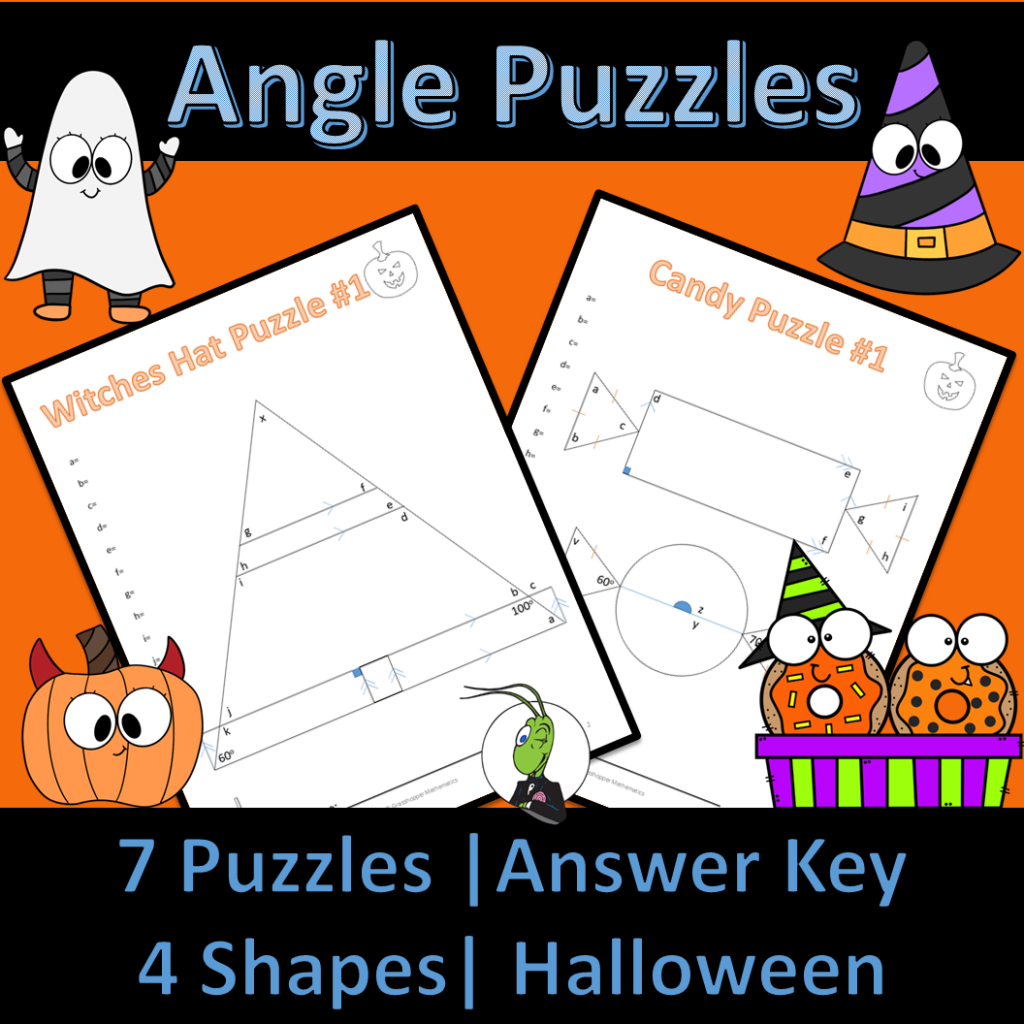 Halloween Missing Angles Puzzle Geometry | Angle Relationships - Made ...