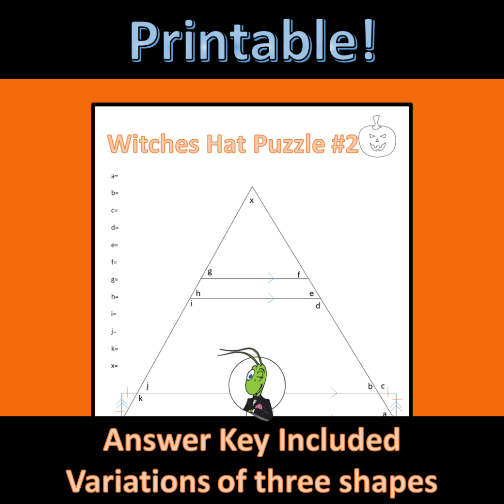 Halloween Missing Angles Puzzle Geometry | Angle Relationships - Made ...