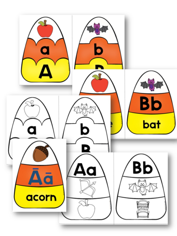 Candy Corn Alphabet and Number Puzzle Bundle | Made By Teachers